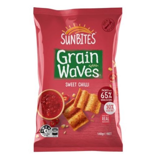 Sunbites Grainwaves Wholegrain Chips - Sweet Chilli - Bluebird - 140g